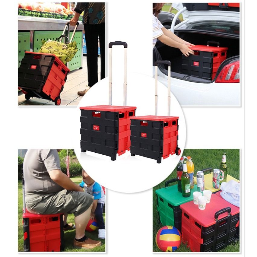 2-Wheels Multi-Purpose Huge Plastic Portable Sleek Design Trolley ...