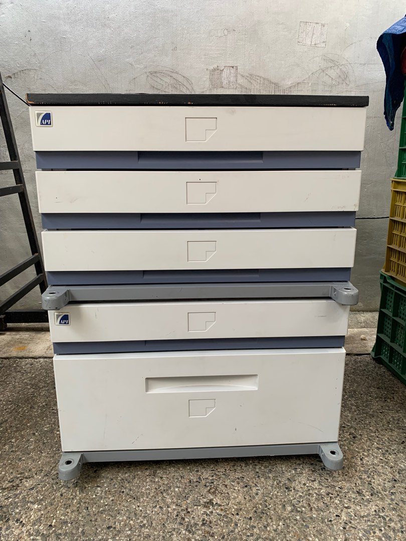 5 Drawer Pedestal Style Tool Box/Case with Wheels, Furniture & Home ...