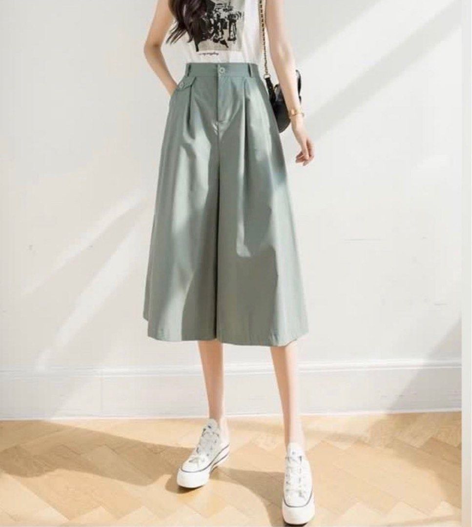 [7 COLORS] Stylenanda Aline Wide Leg Berms / Capri Culotte Pants, Women ...