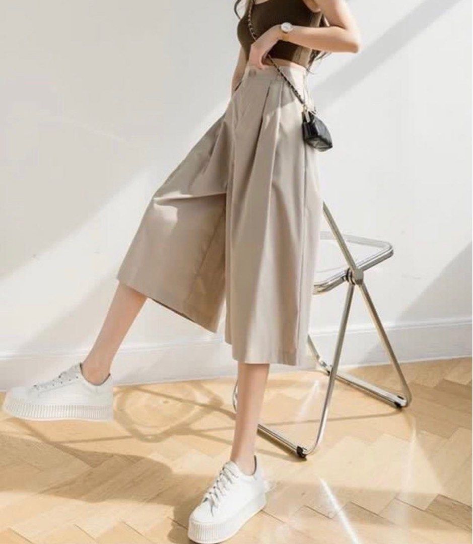 [7 COLORS] Stylenanda Aline Wide Leg Berms / Capri Culotte Pants, Women ...