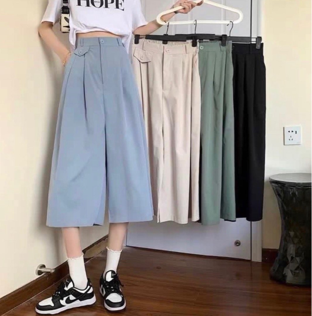 [7 COLORS] Stylenanda Aline Wide Leg Berms / Capri Culotte Pants, Women ...