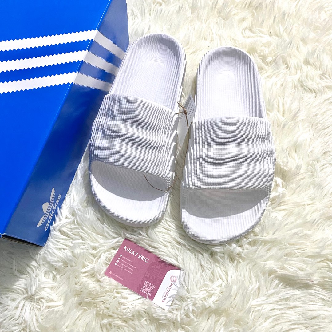 Adidad Adilette 22 Slides Bone White, Men's Fashion, Footwear, Slippers ...