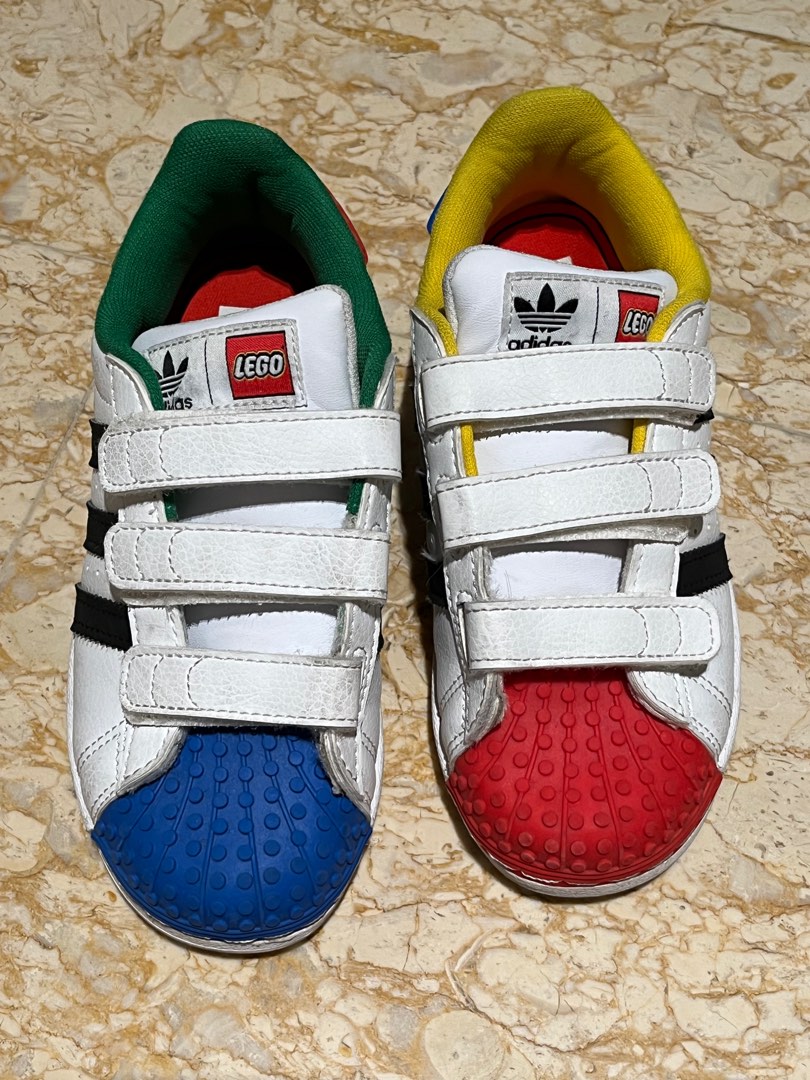 Adidas x lego kids Velcro sneakers uk1 us1.5, Babies & Kids, Babies ...