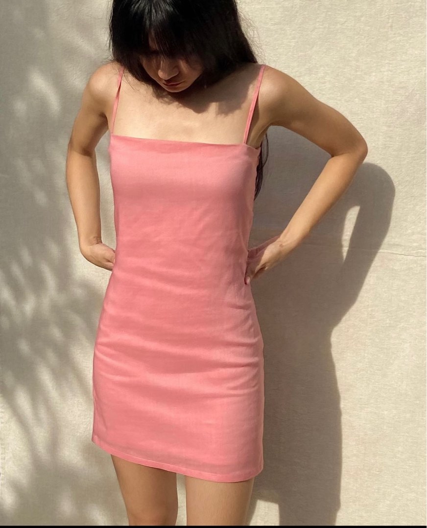 Aurora Mini Dress in Salmon, Women's Fashion, Dresses & Sets, Dresses ...