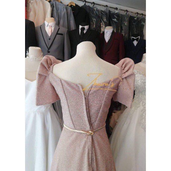 Beige/Old rose Entourage gown, Women's Fashion, Dresses & Sets, Evening ...