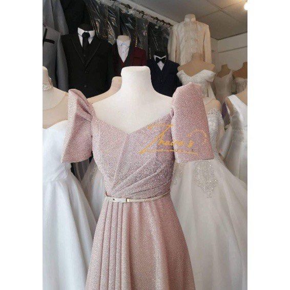 Beige/Old rose Entourage gown, Women's Fashion, Dresses & Sets, Evening ...