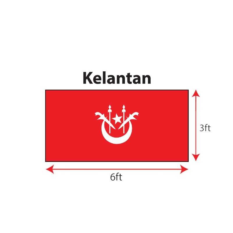 Bendera Kelantan (Polymesh) 3 x 6ft, Hobbies & Toys, Stationery & Craft ...