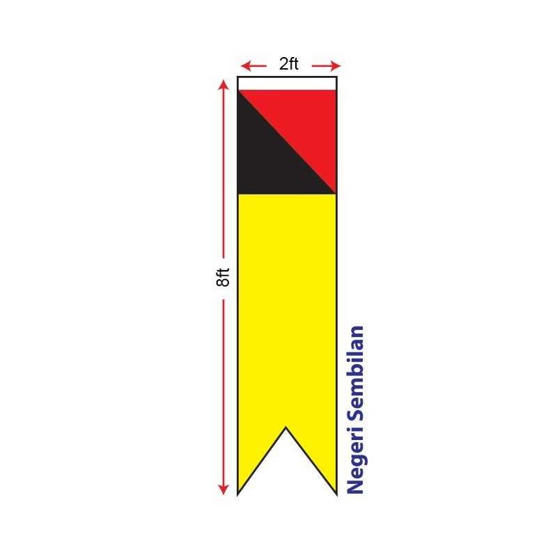 Bendera Negeri Sembilan (Polyester) 2 x 8ft, Hobbies & Toys, Stationery ...