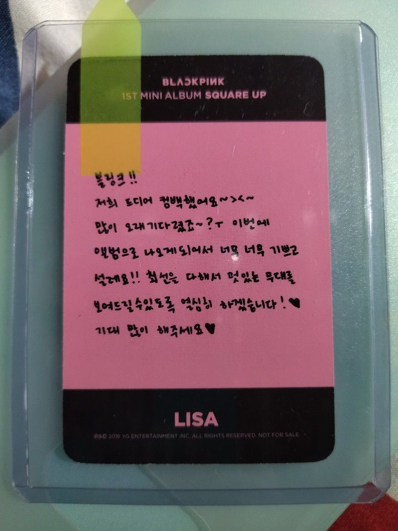 Blackpink Lisa Square Up Photocard, Hobbies & Toys, Memorabilia ...