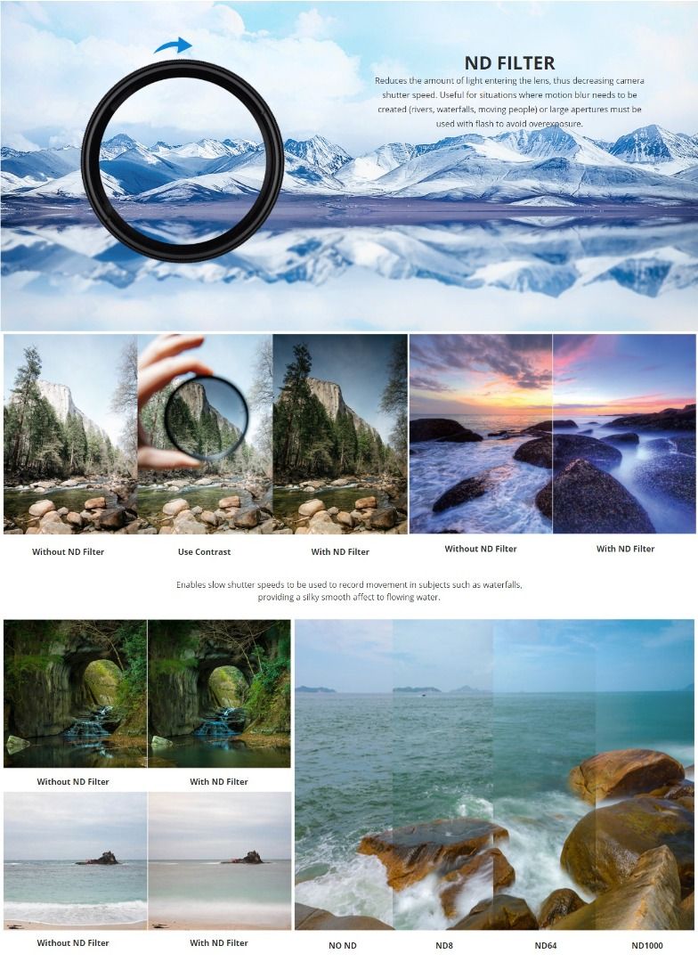 [BMC] K&F Concept Slim Variable ND2-400 / ND8-2000 / Nano-X ND2-32 / ND8-128 / ND32-512 Fader ...