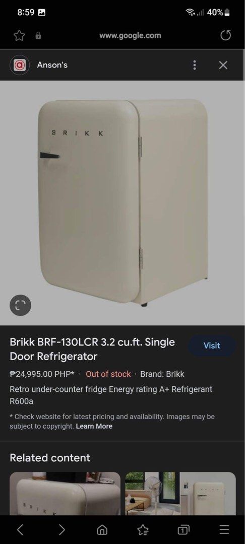 BRIKK Single Door Refrigerator Ref, TV & Home Appliances, Kitchen ...
