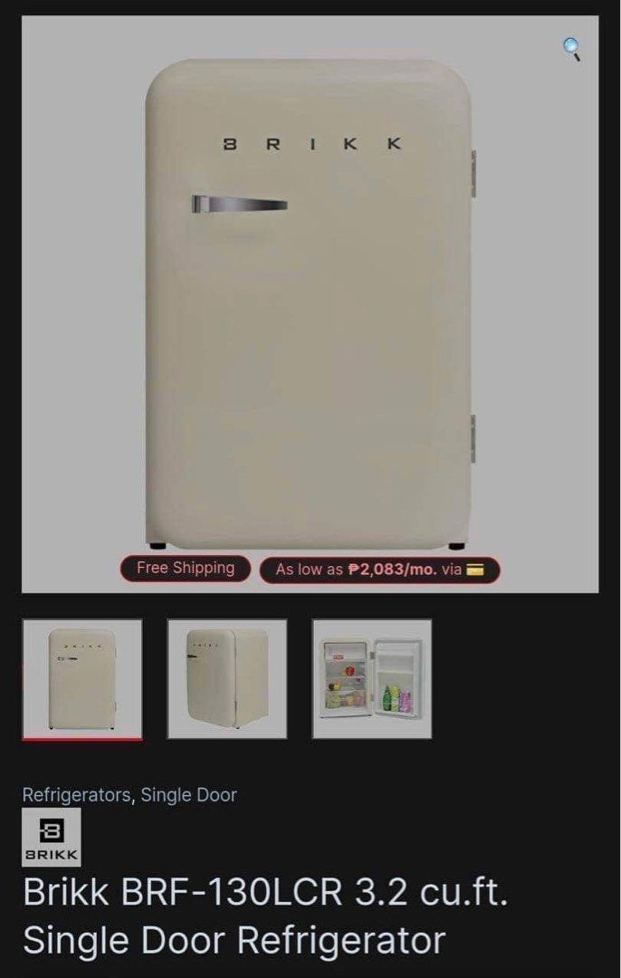 BRIKK Single Door Refrigerator Ref, TV & Home Appliances, Kitchen ...