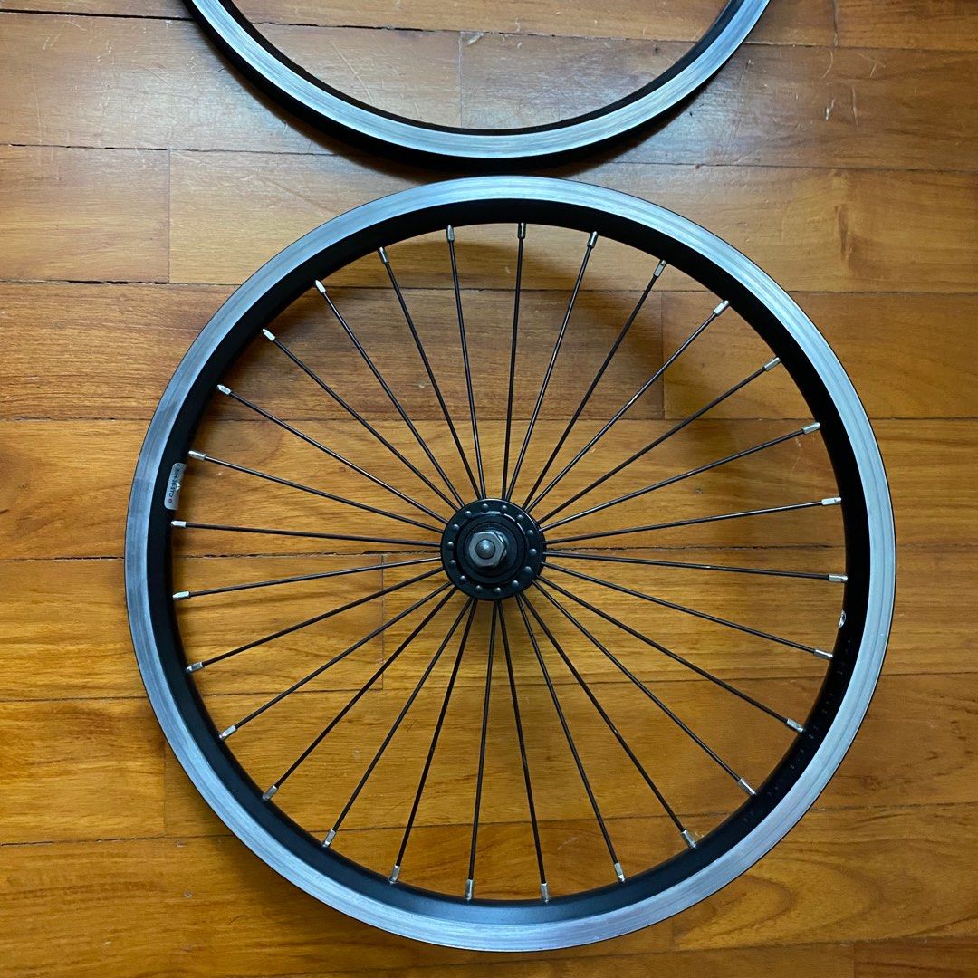 Brompton Original Front wheel and rear rim (Black Edition), Sports ...