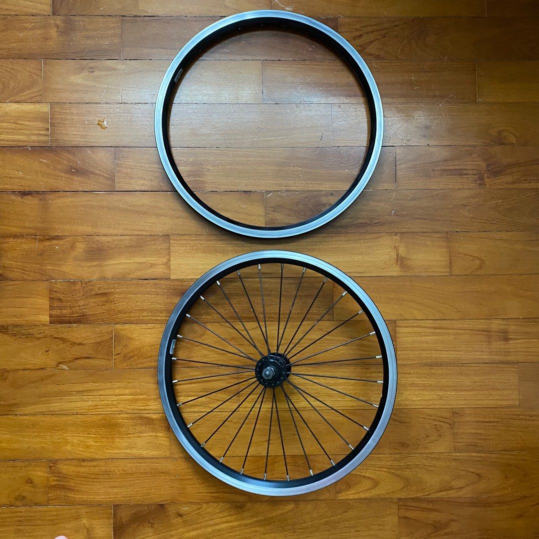 Brompton Original Front wheel and rear rim (Black Edition), Sports ...