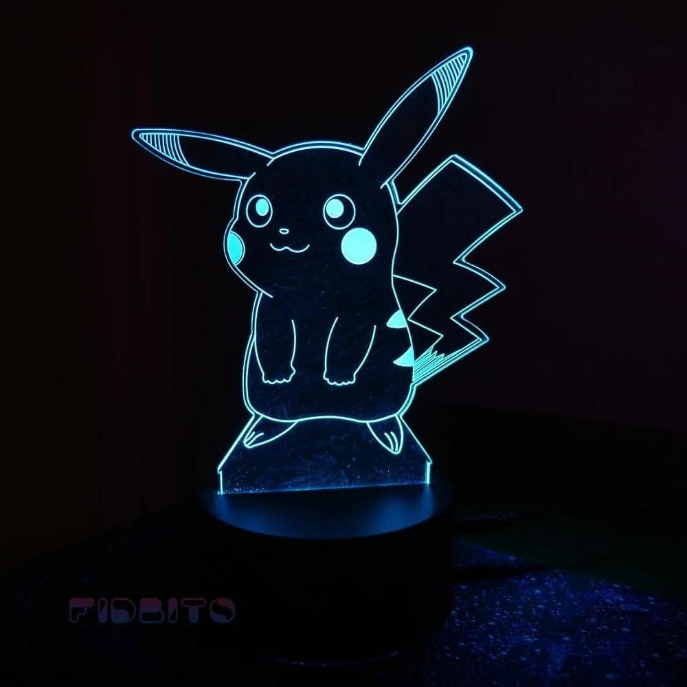 [c4328] Pikachu Pokemon New 3D Illusion Lamp Night Light LED 7 Colour ...