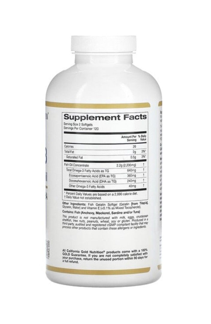 California Gold Nutrition Omega-3 Premium Fish Oil, Health & Nutrition ...