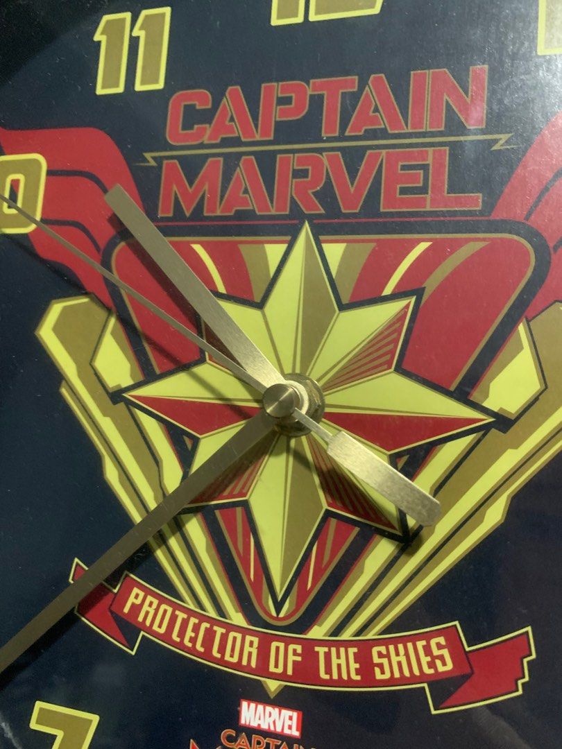 Captain Marvel Wall Clock Miniso , Furniture & Home Living, Home Decor, Clocks on Carousell