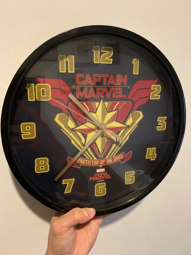 Captain Marvel Wall Clock Miniso , Furniture & Home Living, Home Decor ...