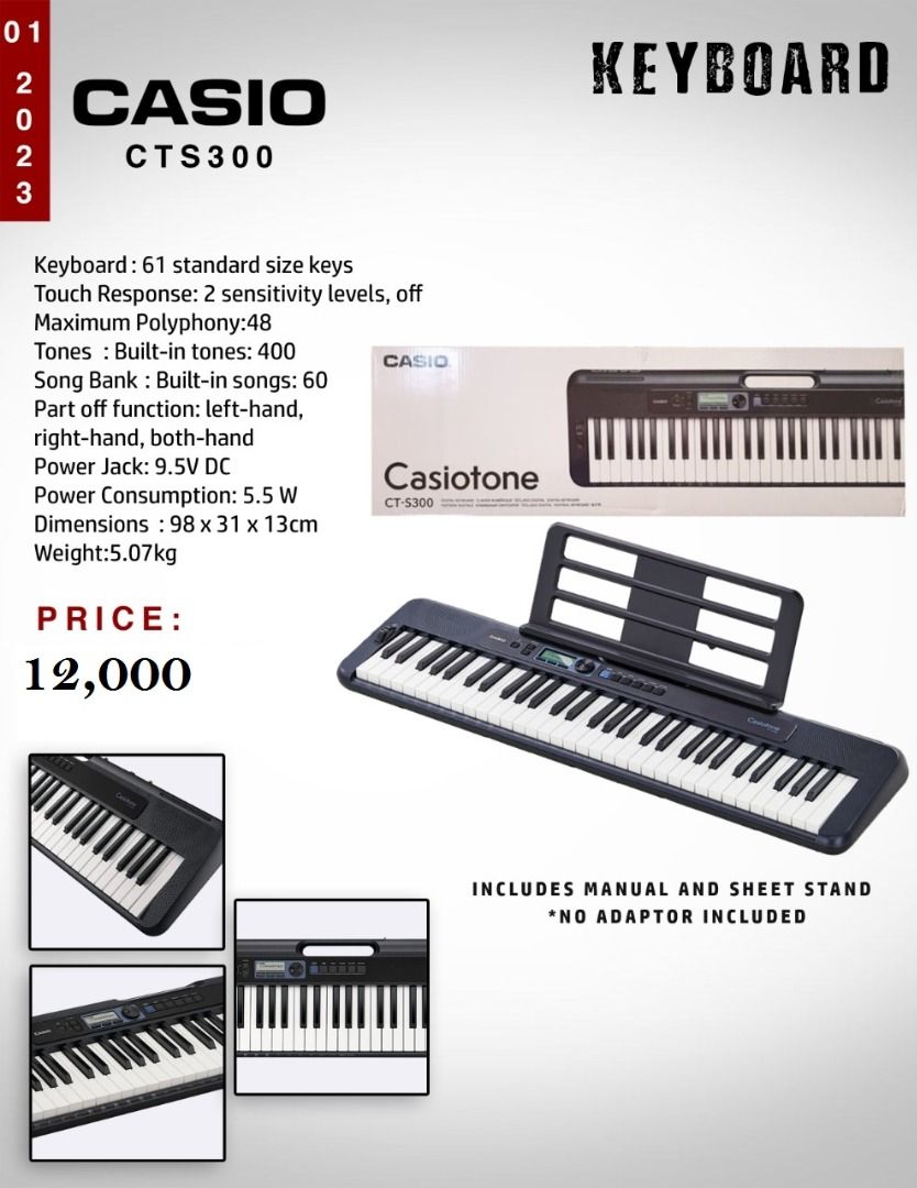 Casio CTS-300 Portable Keyboard, Hobbies & Toys, Music & Media, Musical ...