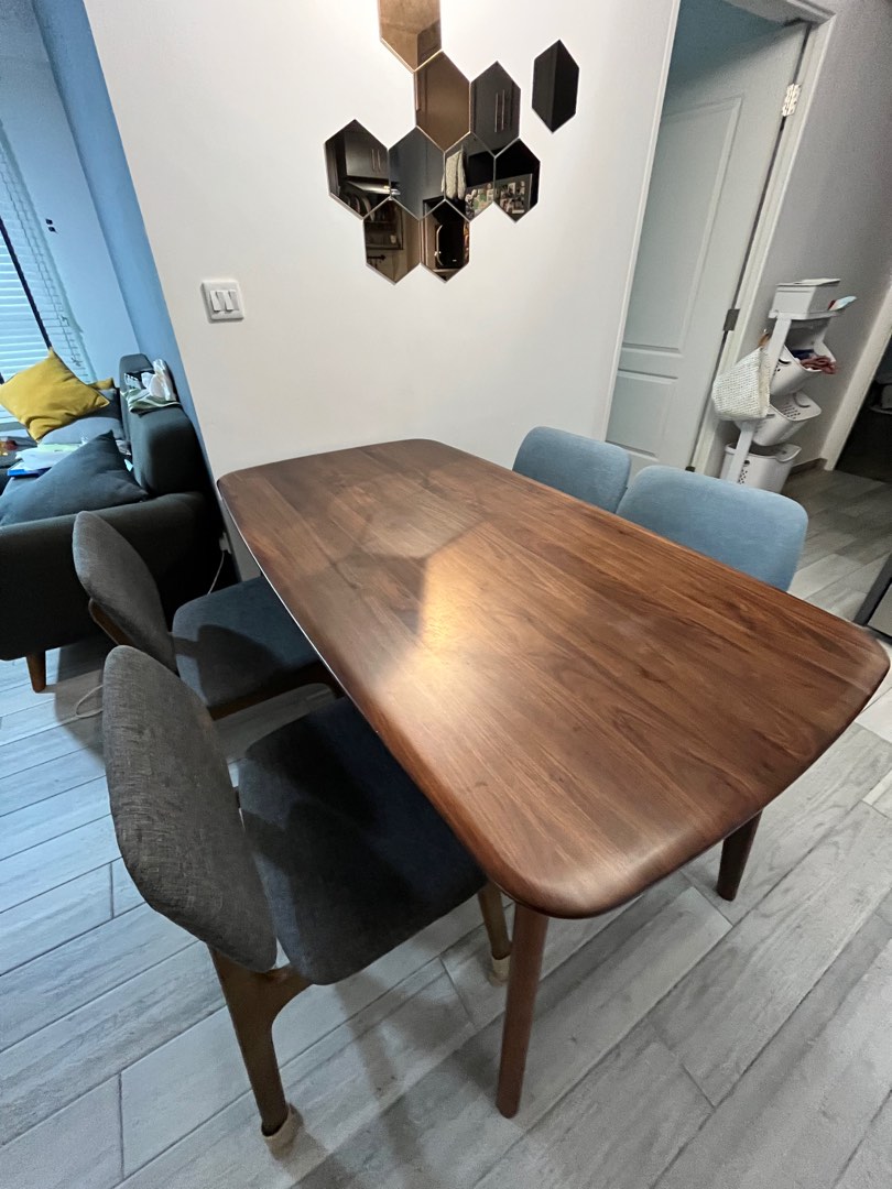 Castlery Dining Set Table Set - Vincent Dining Table with 4 Joshua ...