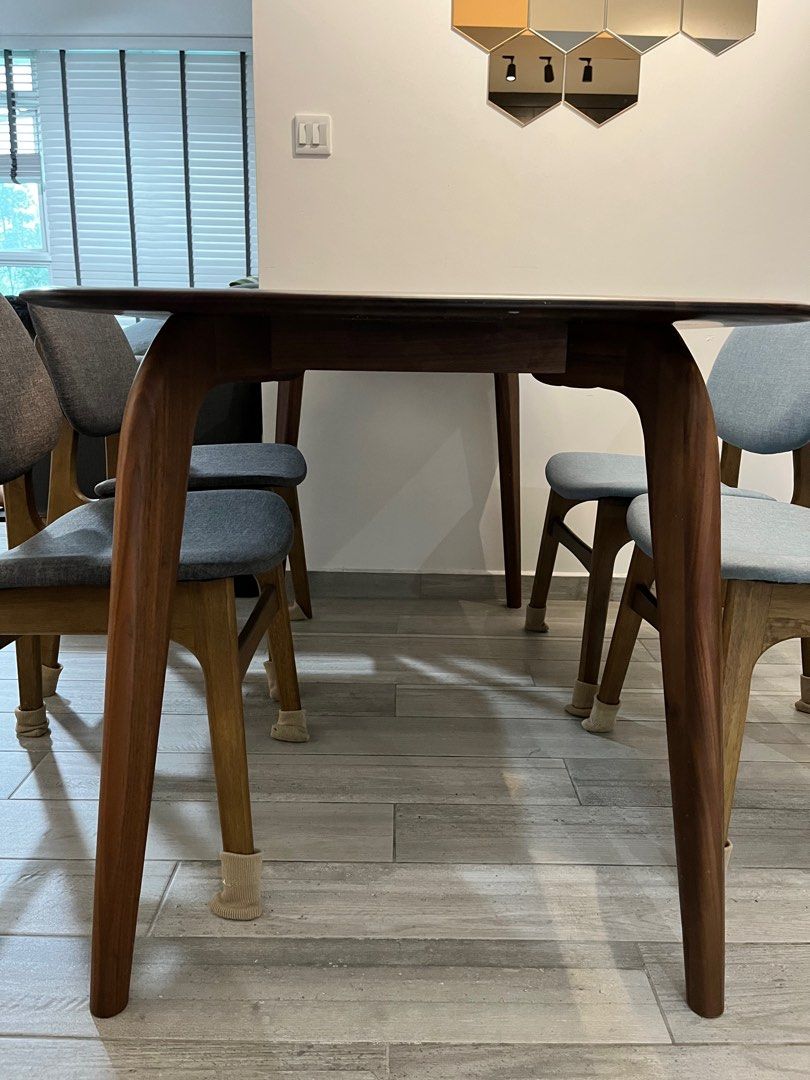 Castlery Dining Set Table Set - Vincent Dining Table with 4 Joshua ...