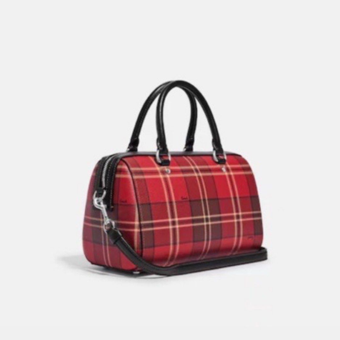 Coach Checkered Satchel Boston Bag, Women's Fashion, Bags & Wallets ...