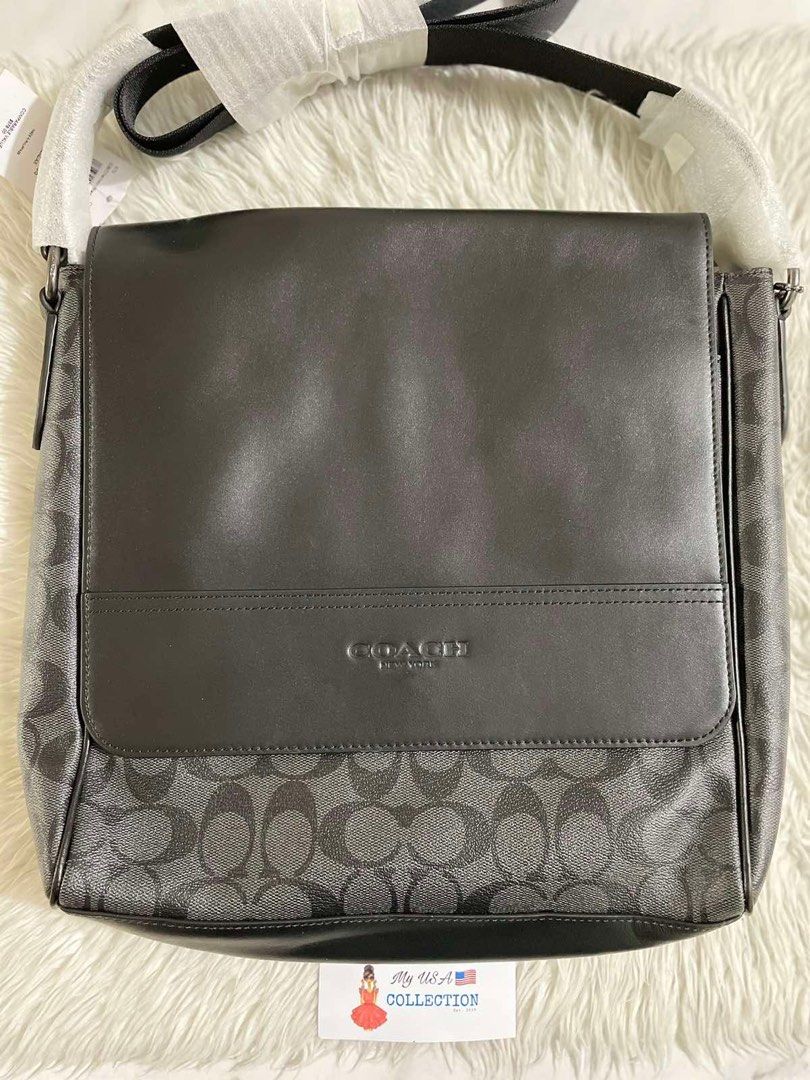 Coach Houston Map Bag In Signature Canvas, Men's Fashion, Bags, Sling ...