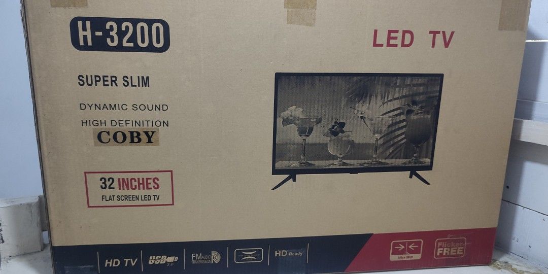 Coby LED HD TV 32 inches super slim. Brand new., TV & Home Appliances ...