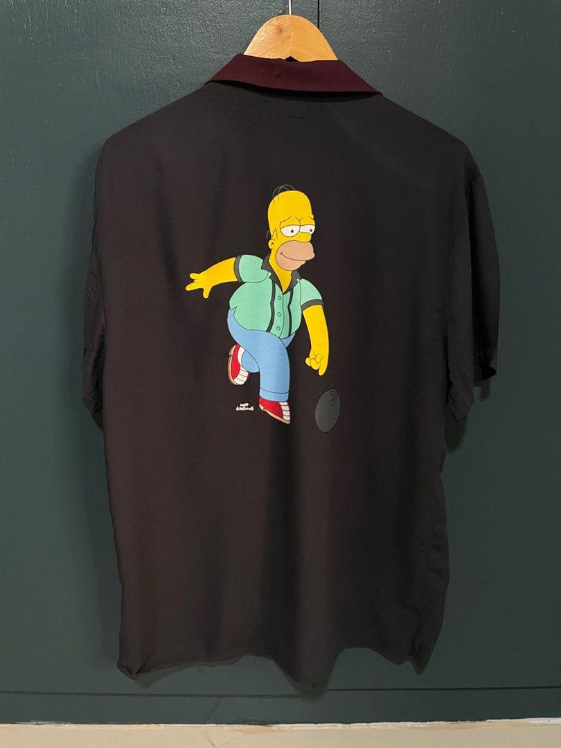 Cotton On Homer Simpson Oversized Bowling Shirt / Polo, Men's Fashion ...