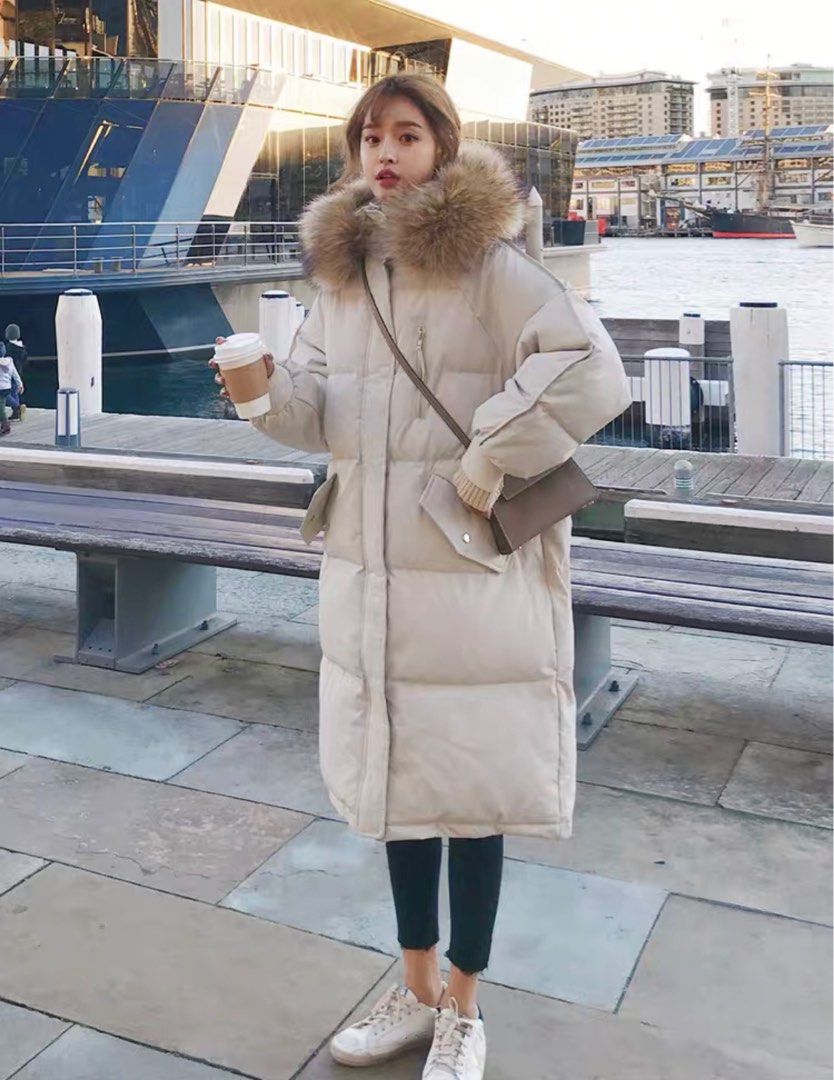 Cream Winter Coat, Women's Fashion, Coats, Jackets and Outerwear on ...