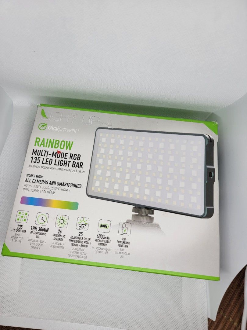 DigiPower Rainbow Multi-Mode RGB 135 LED Light Bar, Photography ...