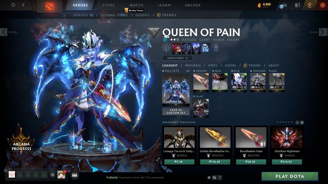 DOTA 2 ACCOUNT ( CRUSADER 2 ) with 11pc's ARCANAS - MMR 1690/10K ...