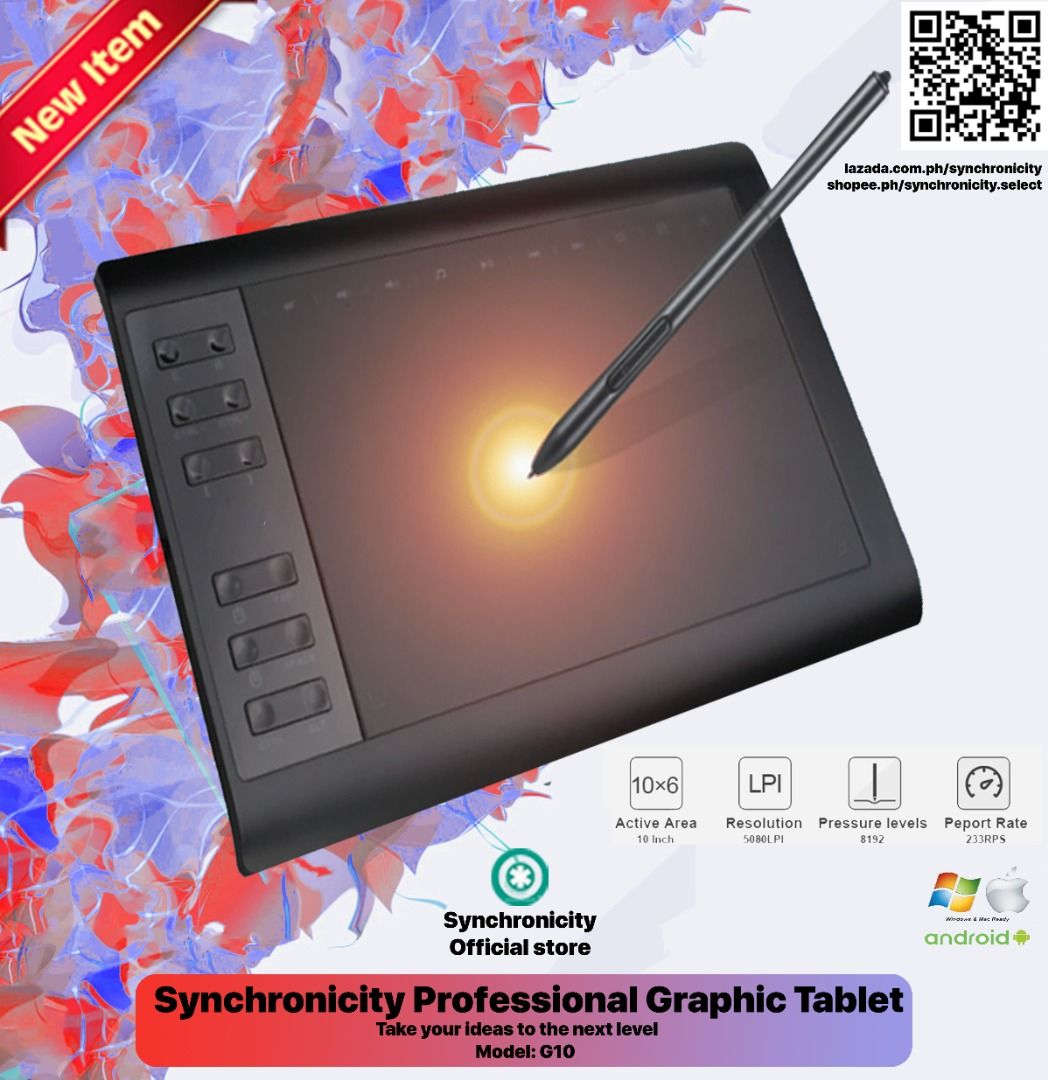 Drawing Tablet Digital Synchronicity 10moons Graphic Tablet G10 8192 ...