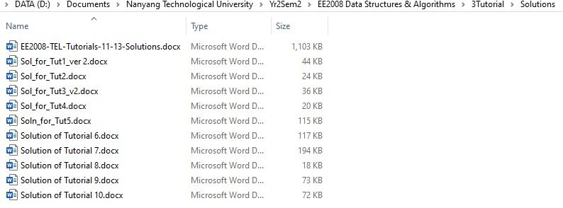 Ee2008 Im1001 Data Structures And Algorithms Ntu Eee Iem Notes Quiz Assignment Past Year