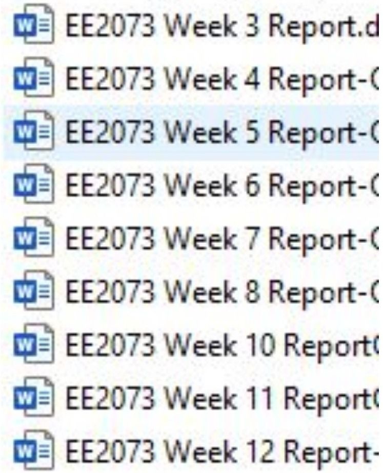 EE2073 Introduction to EEE Design and Project, Weekly Logbook, Final ...