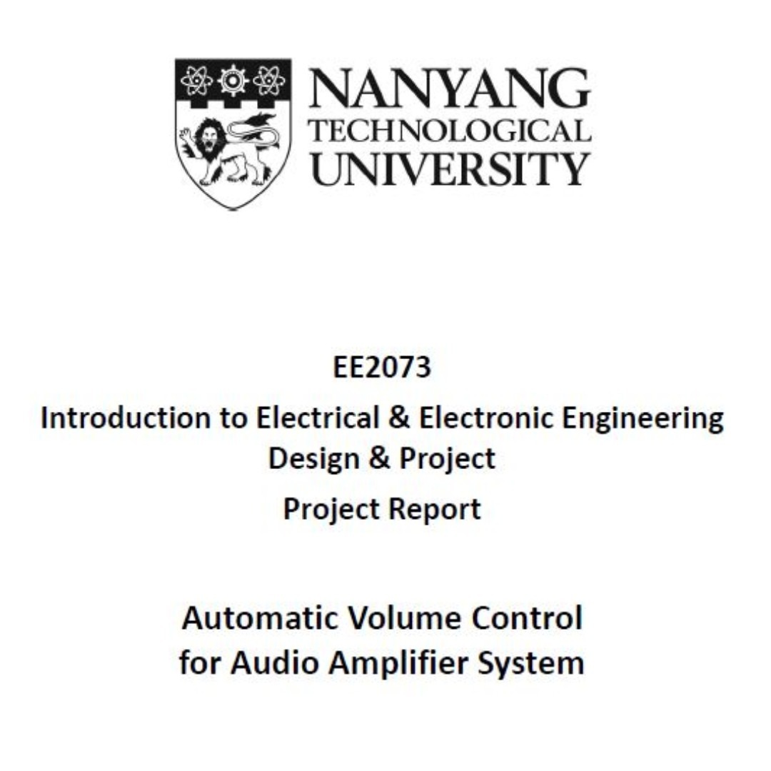 EE2073 Introduction to EEE Design and Project, Weekly Logbook, Final Report, NTU EEE, Hobbies ...