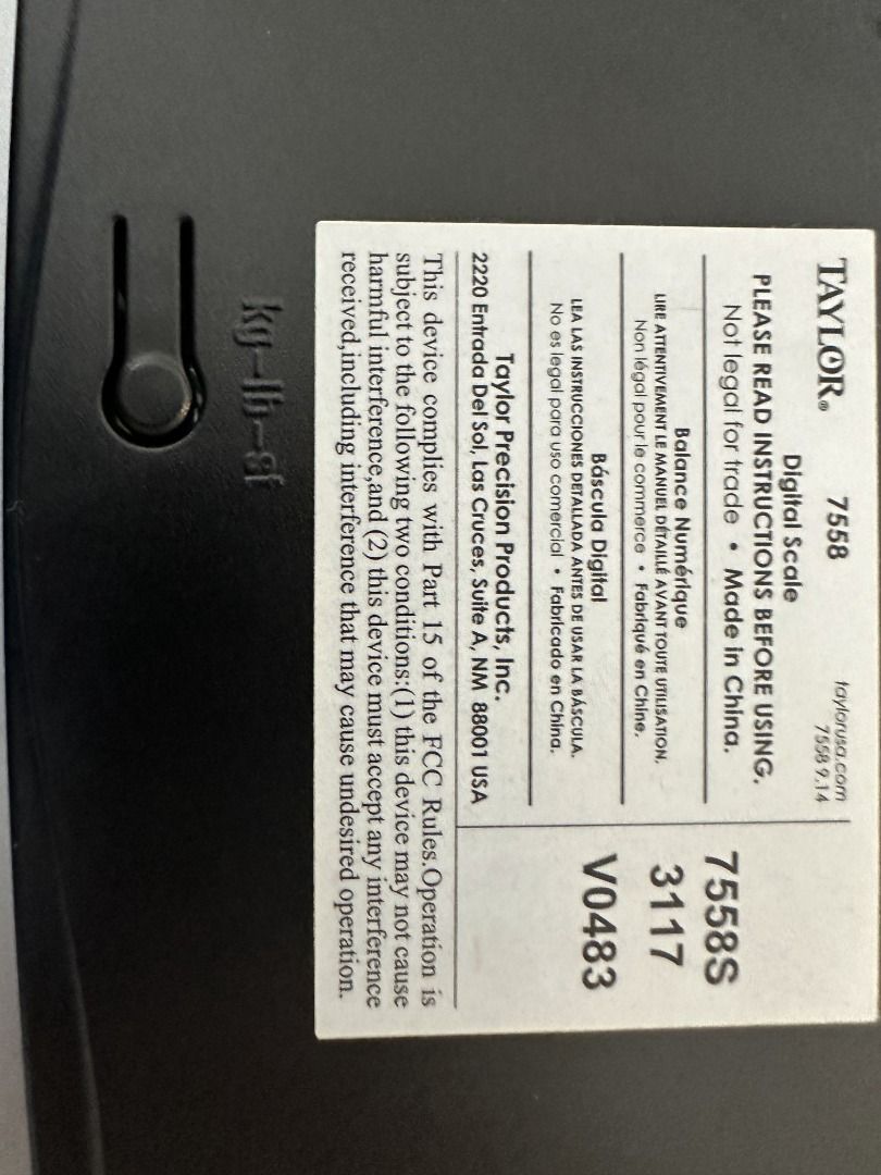 Electric scale, purchased in TrueValue, Health & Nutrition, Health ...