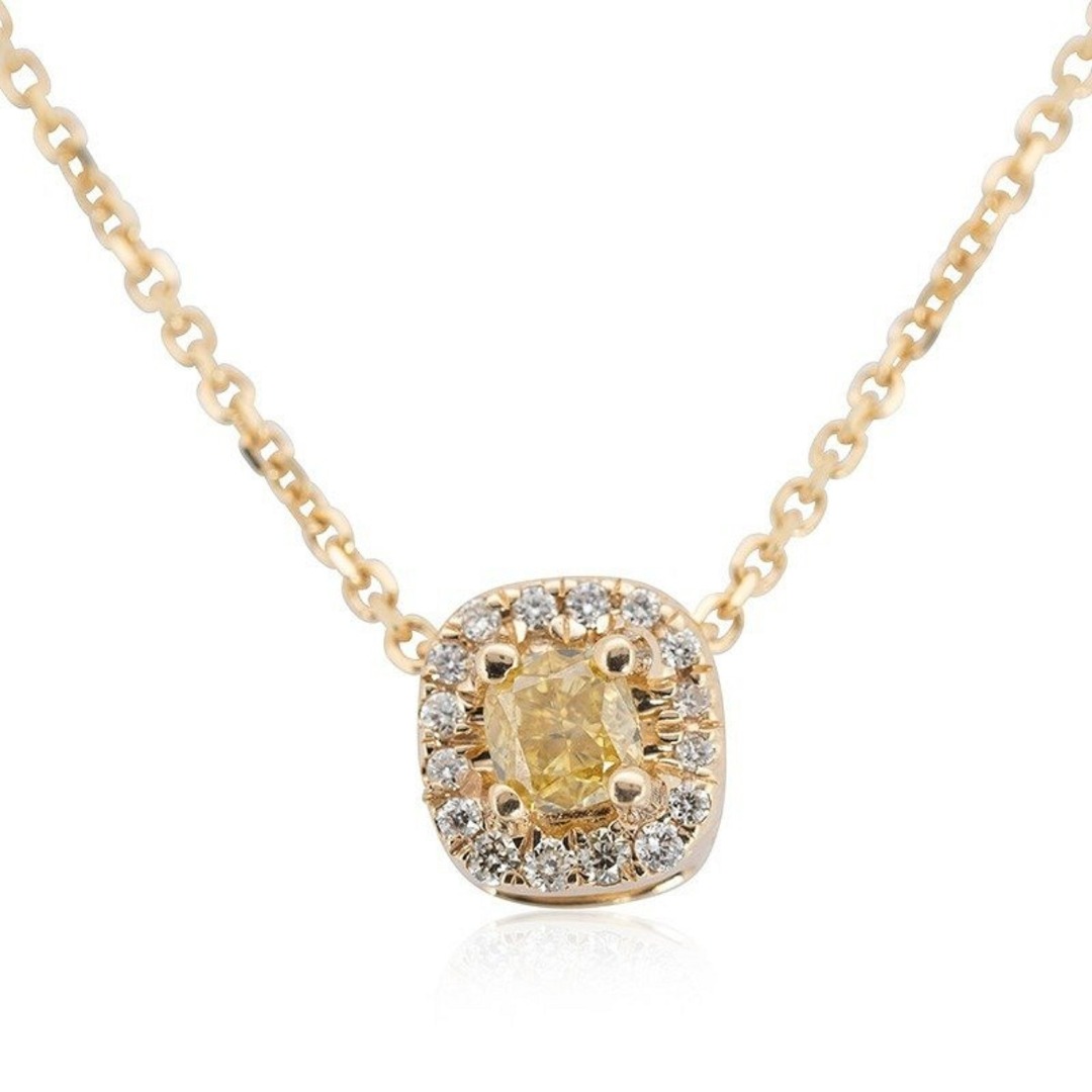 Elegant 18k Yellow Gold Necklace with pendant 0.24 ct Natural Diamonds AIG Cert., Women's ...
