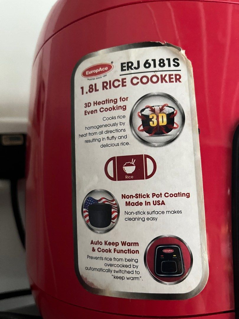 EuropAce Rice Cooker, TV & Home Appliances, Kitchen Appliances, Cookers ...