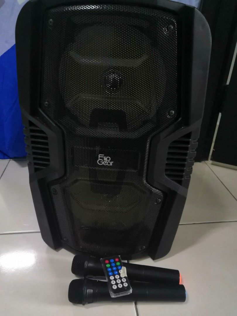 FlipGear portable trolley speaker with microphone, TV & Home Appliances ...