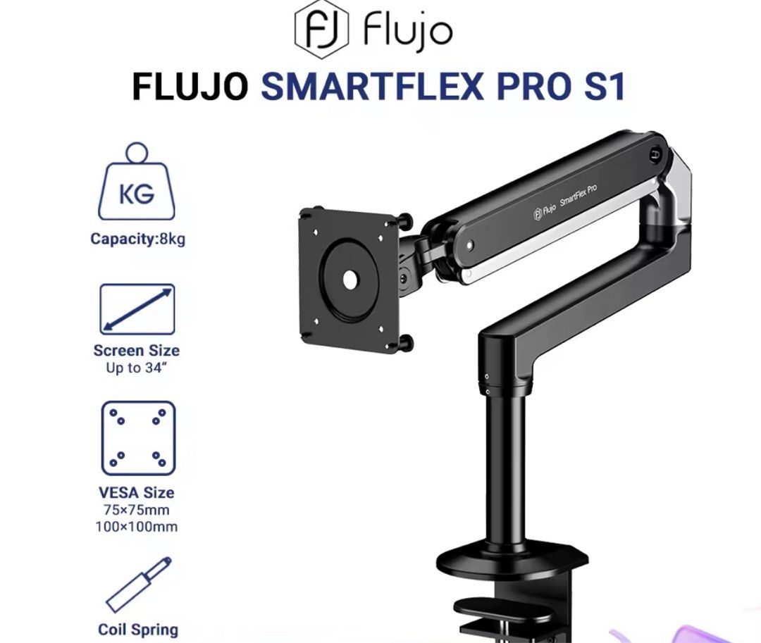 FLUJO SMARTFLEX PRO S1 Monitor Arm, Computers & Tech, Parts ...