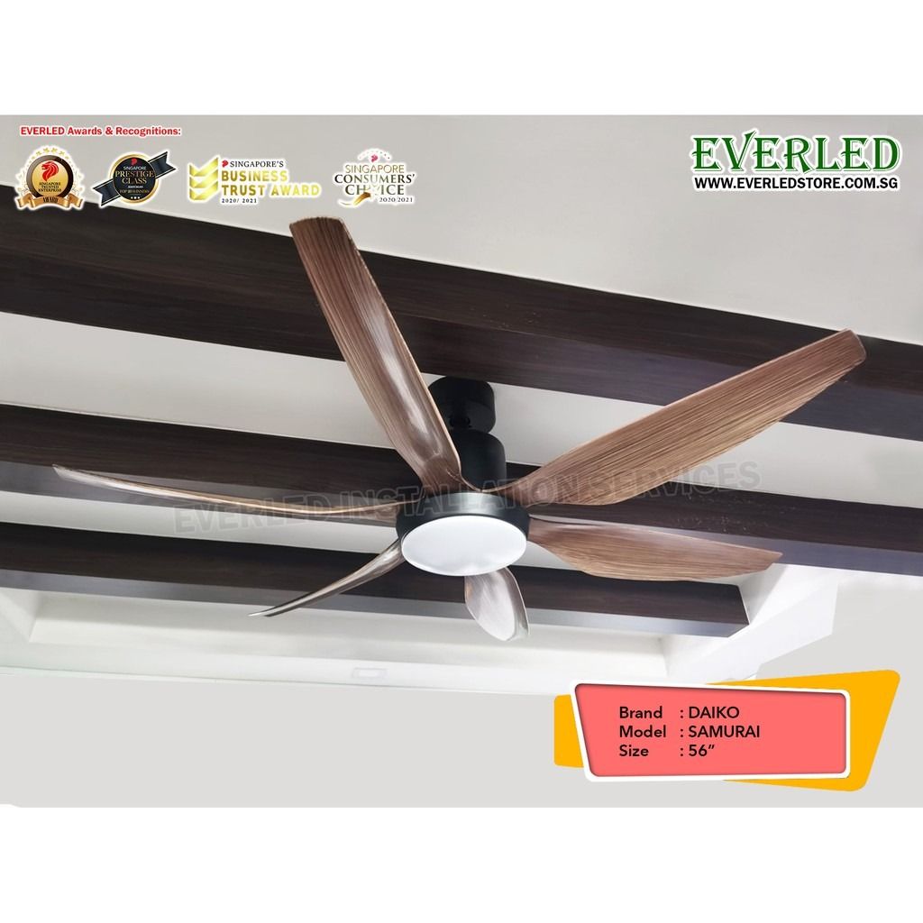 [FREE INSTALLATION] DAIKO Samurai 56 66 DC Ceiling Fan (with Tri-Color ...