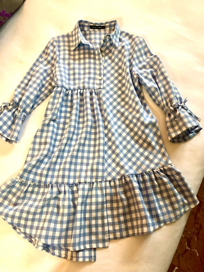 Gabby Isabella French Baby Blue Casual Dress, Women's Fashion, Dresses ...
