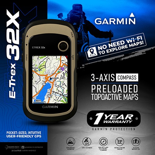Garmin ETrex 32X - Rugged Handheld GPS with 3-Axis Compass and ...