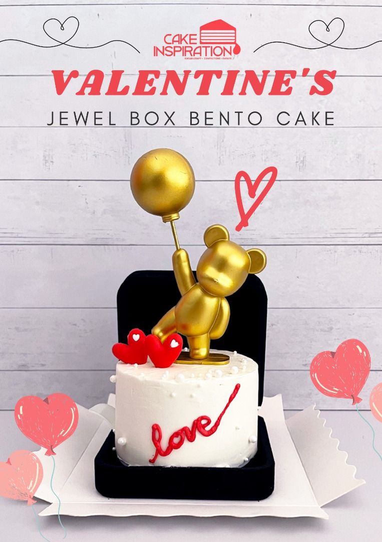 Gold Bear Jewel Bento Cake - Valentine's Day, Food & Drinks, Homemade ...