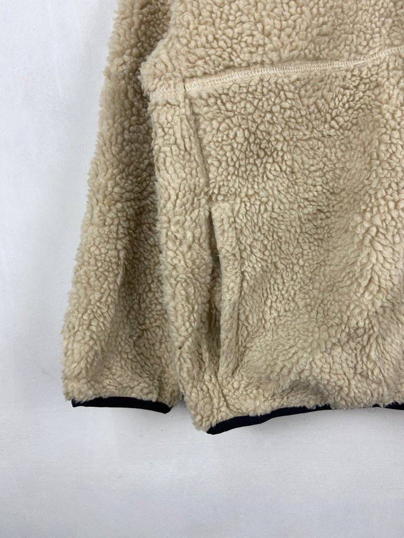 GU fleece Jacket Deep Piled Retro Tan Cream Pastel Color, Men's Fashion ...