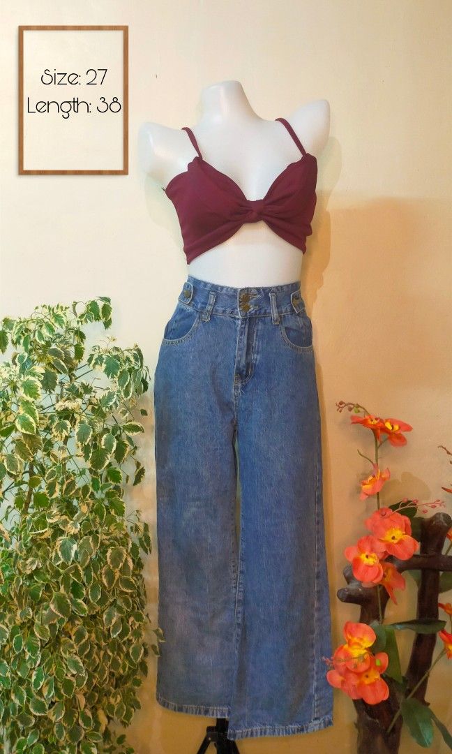 Highwaist/WIDELEG/SQUAREPANTS, Women's Fashion, Bottoms, Jeans on Carousell