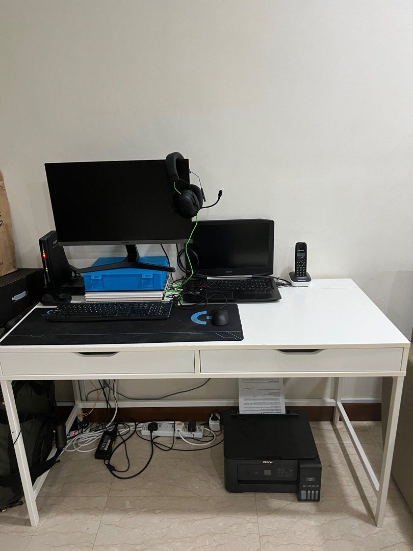 IKEA Computer/Study Table with cable management tray, Furniture & Home ...