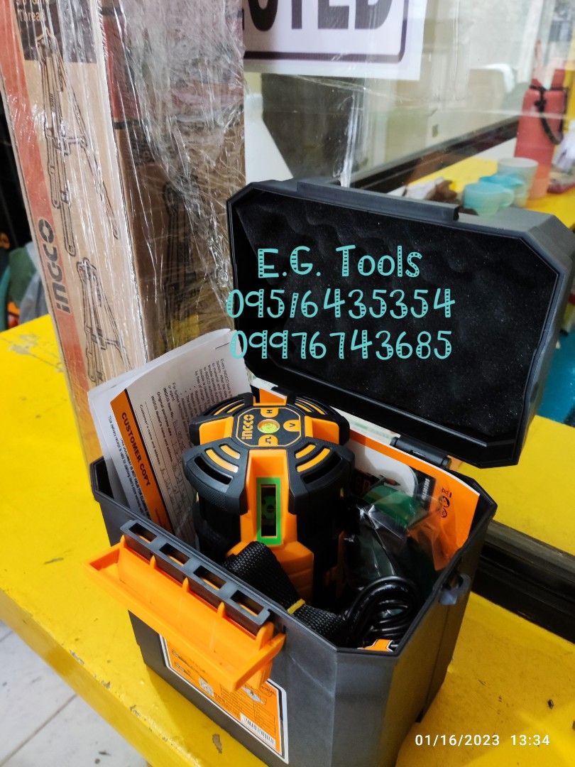 INGCO Self-Leveling Line Laser Green Laser Beams 0~20m (HLL305205 ...