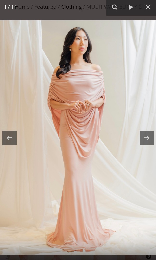 Karimadon Long Formal Gray Gown/Dress Multi-way Felicity, Women's ...